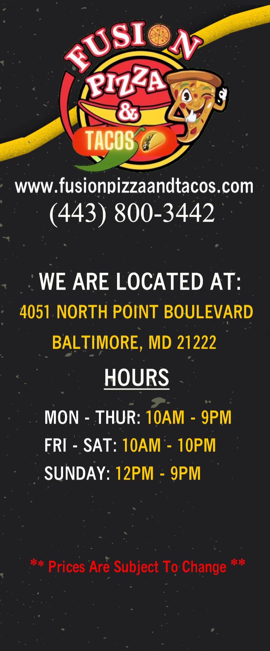 Our Menu – Fusion Pizza and Tacos